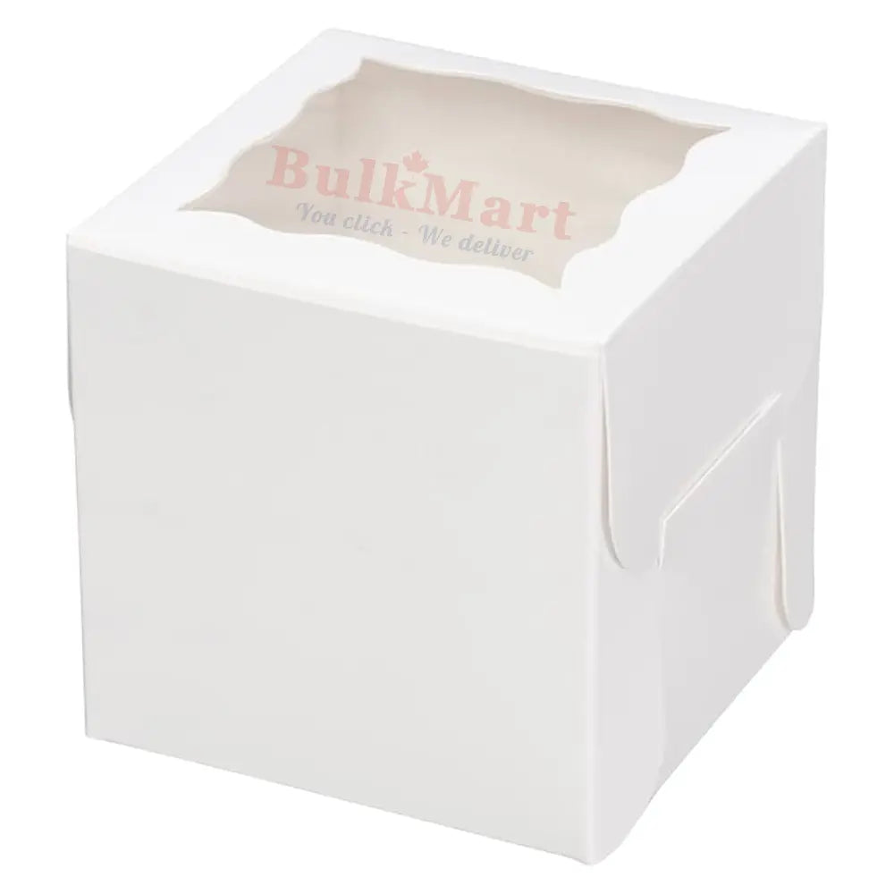 Single Cupcake Box With Window White 4x4x4 Inch 100 Qty, Bakery ...