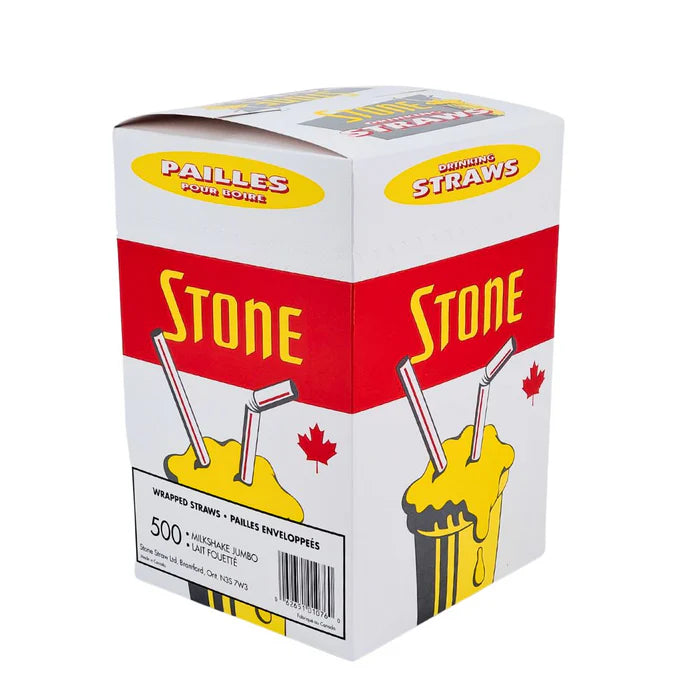 8" Milkshake Straws White Wrapped 081300 - 500/Pack - In Stock — Bulk Mart