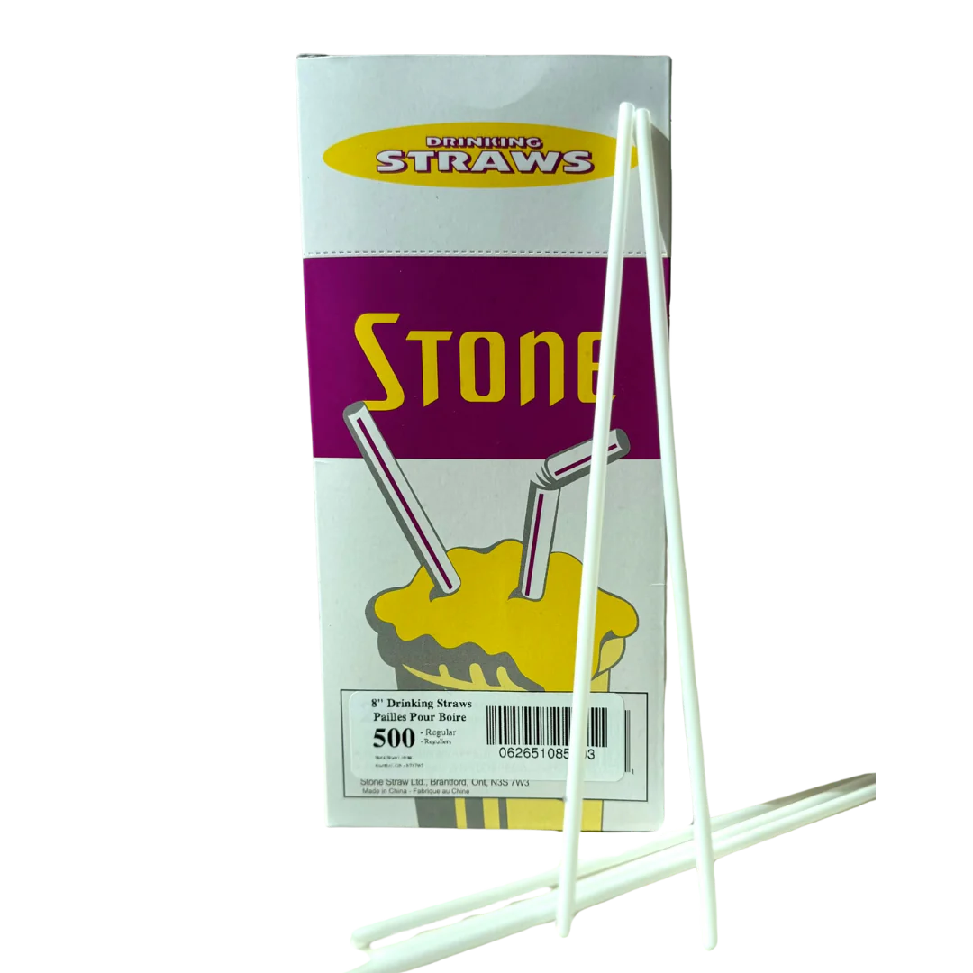 8" Regular Straws White Unwrapped 11100 - 9 x 500/Case - In Stock ...