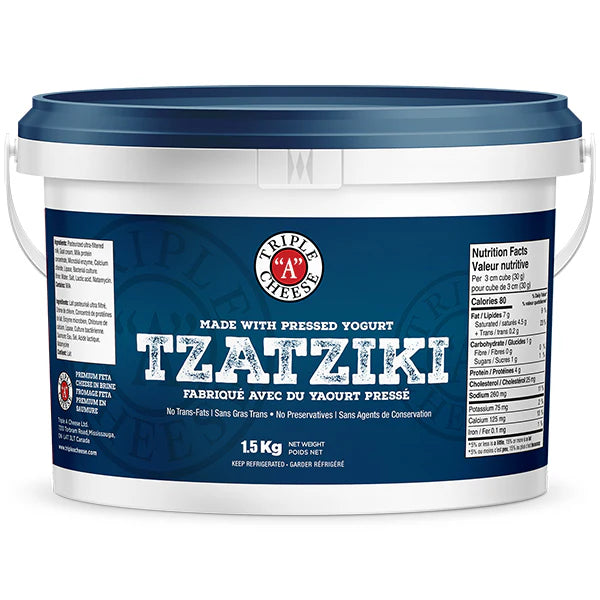 Tzatziki Sauce 2 x 1.5 Kg, Greek Yogurt Dip, Available Near Me — Bulk Mart