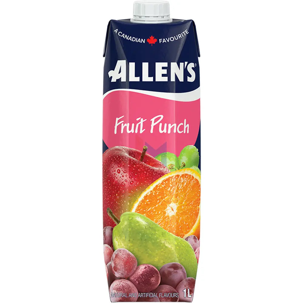 Fruit Punch, 12 x 1 L Fruit-Flavored Juice Tetra Pack, Allen's ...