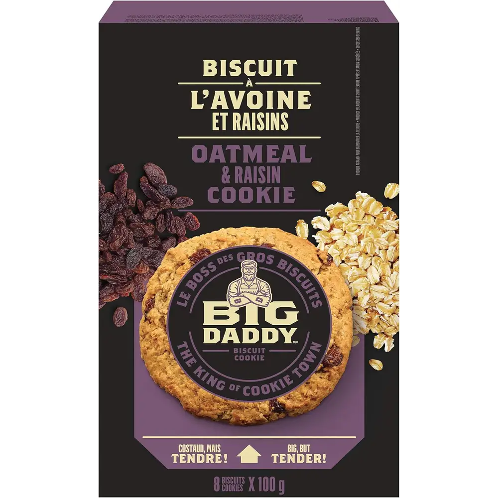 Big Daddy Oatmeal & Raisins Cookies 8 x 100g, Wholesale Cookies in ...