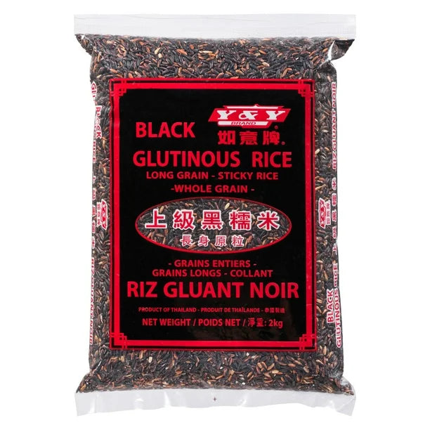 Black Glutinous Rice Long Grain, Whole Grain Sticky Rice 2 Kg — Bulk Mart