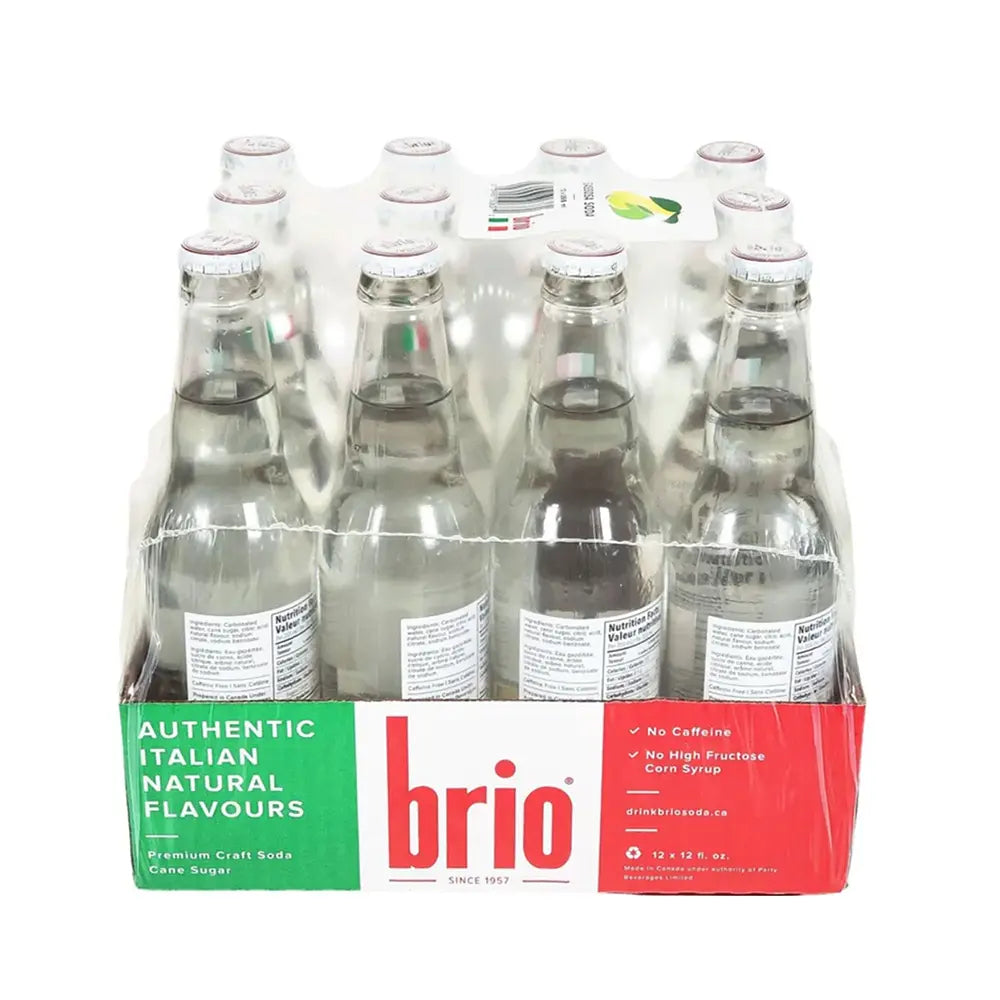 Brio Limonata Soda Lemon Soda Glass Bottle 12 x 355 ml — Bulk Mart