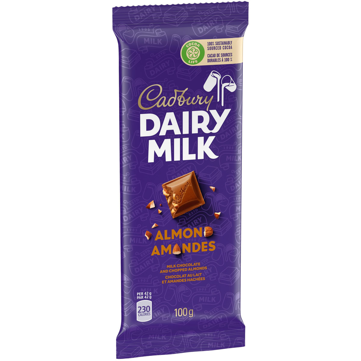 Cadbury Dairy Milk Almonds Chocolate Bar 21 x 100g, Bulk Mart