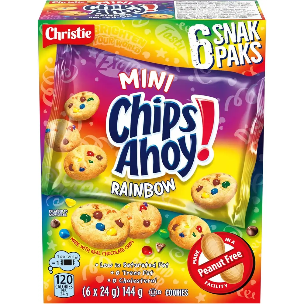 Chips Ahoy Rainbow Chocolate Chip Cookies Snack Pack 144g, Wholesale ...