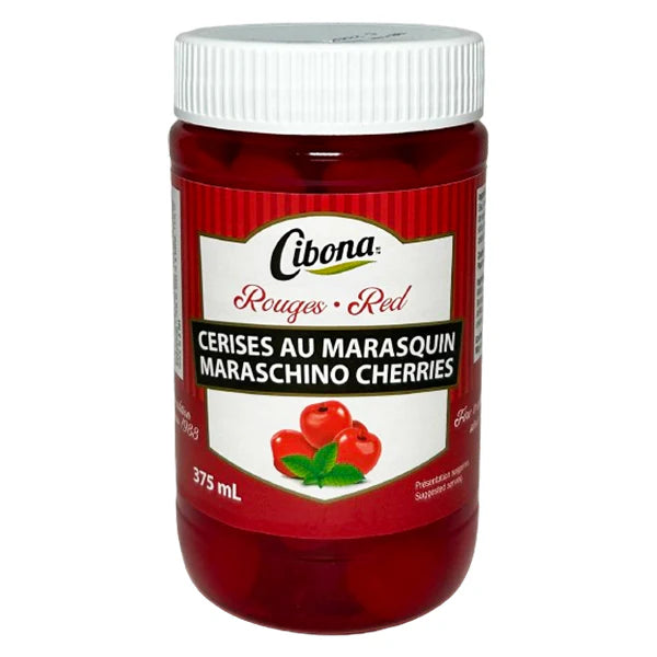 Red Maraschino Cherries Without Stem 12 x 375 ml, Wholesale — Bulk Mart