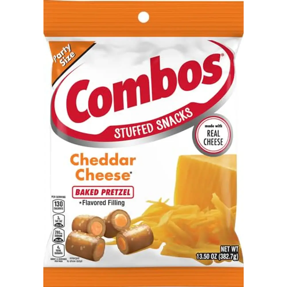 Combos Cheddar Cheese Baked Pretzels Snacks 12 x 178.6g — Bulk Mart