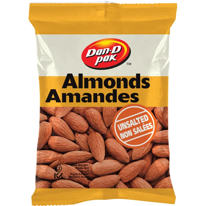 Dan D Pak Almonds Roasted Unsalted 3 x 100g, Snack Nuts & Seeds — Bulk Mart