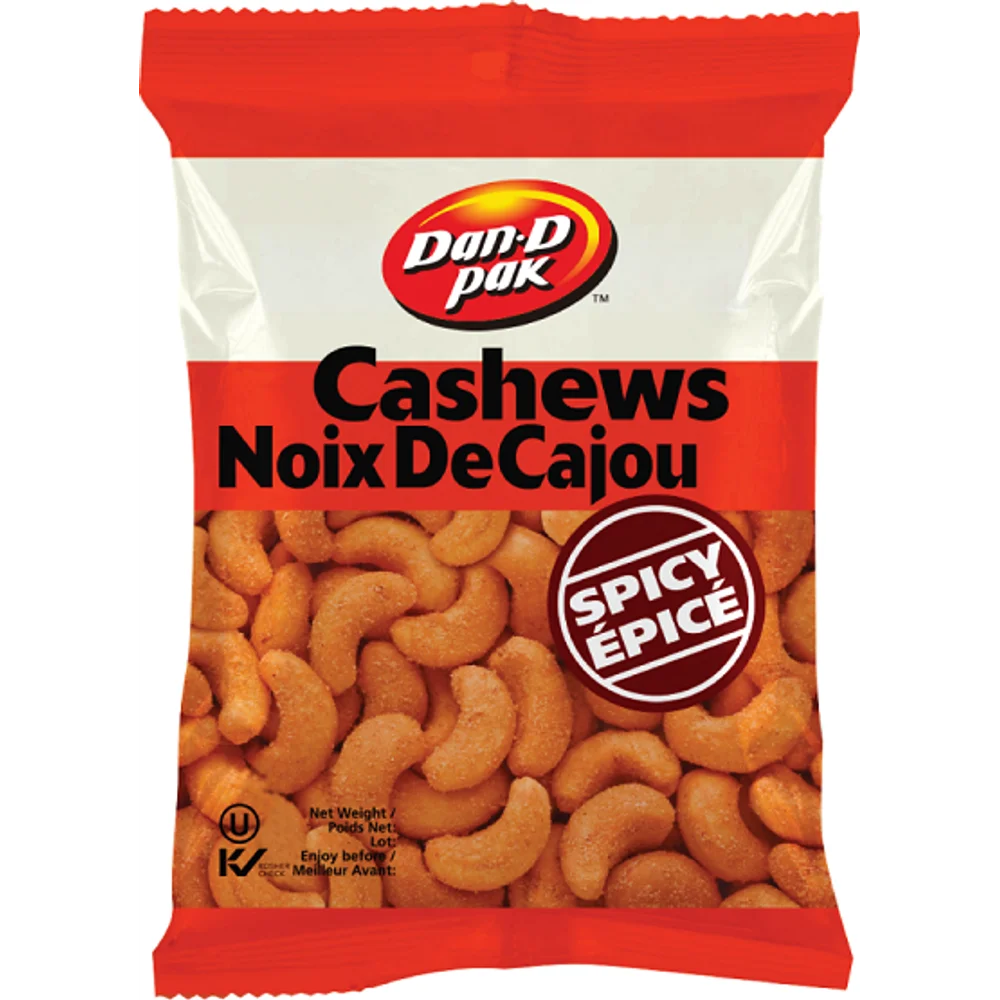 Dan D Pak Cashews Spicy 12 x 92g, Vending Machine Snacks — Bulk Mart