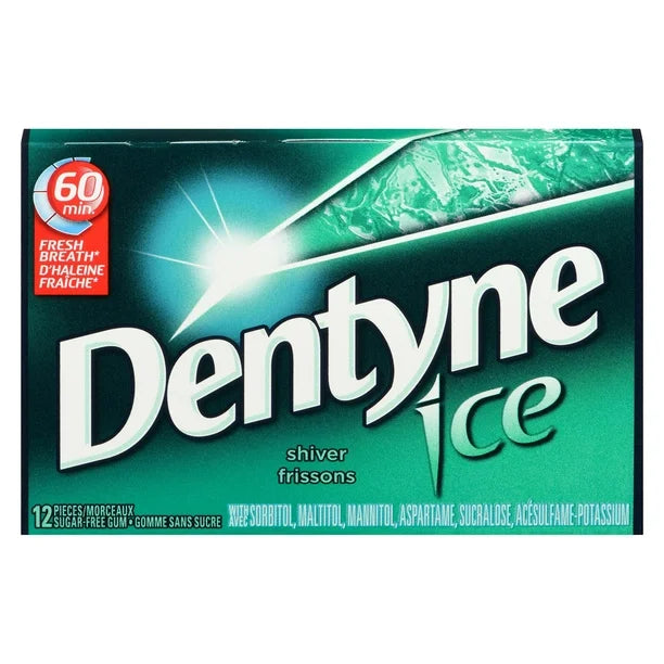 Dentyne Ice Shiver Sugar Free Gum 12 Pcs 216 Packs, Bulk Mart