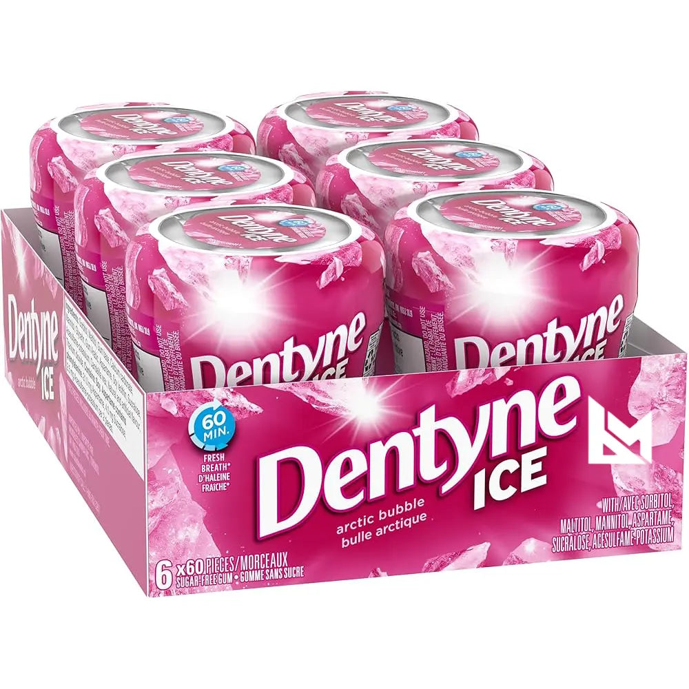 Dentyne Arctic Bubble Sugar Free Gum Bottle 60 Pcs 6 Packs, Bulk Mart
