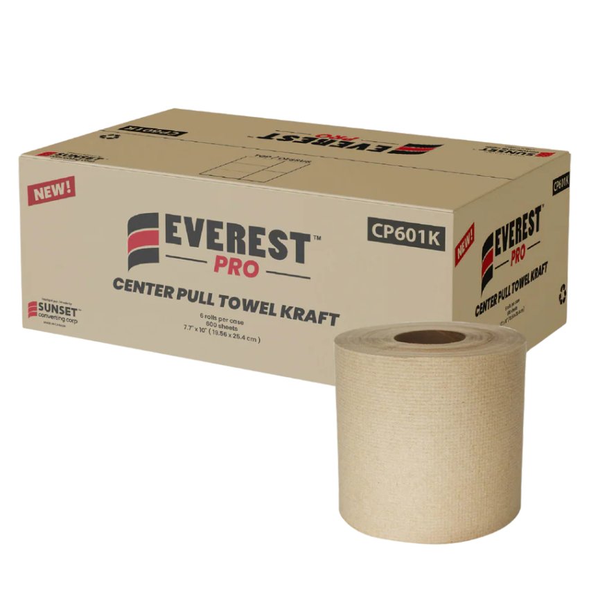 Everest Pro CP601K Kraft Center Pull Paper Towel Roll 600 Sheets - 6 ...