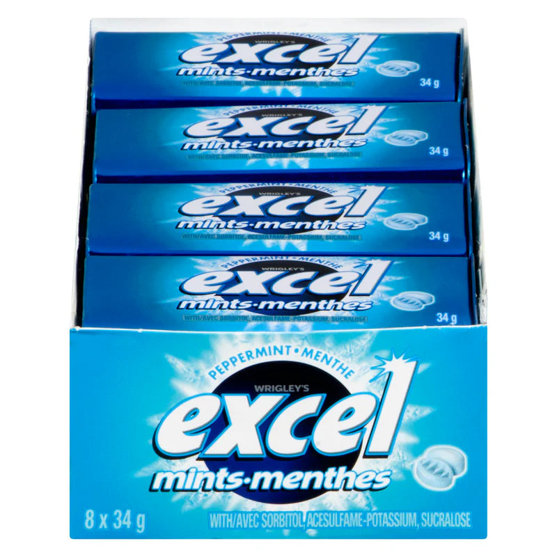 Excel Mints Peppermint 8 x 34g, Wholesale Distributor Of Vending ...