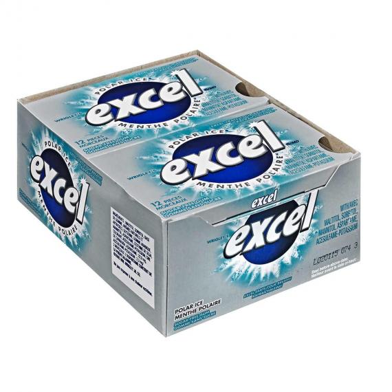 Excel Polar Ice Sugar Free Chewing Gum 12 Pcs 12 Packs, Bulk Mart