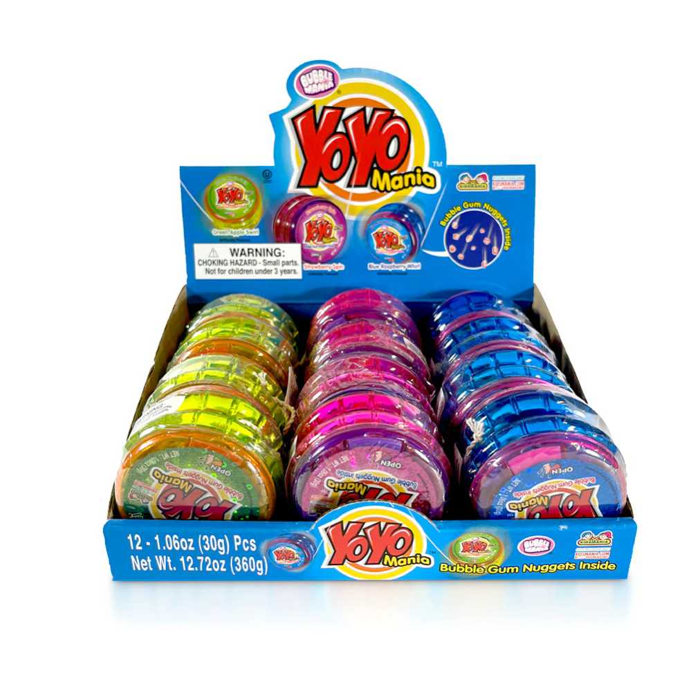 Exclusive Yoyo Mania Bubble Gum Dispenser 12 x 30g, Kids Candy With Toys Canada — Bulk Mart