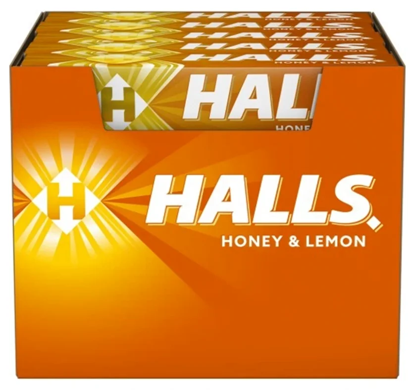 Halls Honey & Lemon Cough Drops 9 Lozenges 33.5g 20 Packs — Bulk Mart