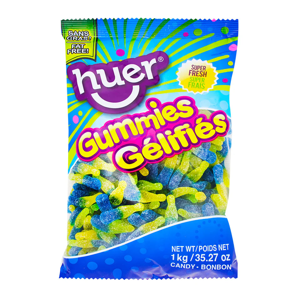 Huer Sour Blueberry Lemonade Bottle Gummies 12 x 1 Kg - Bulk Mart
