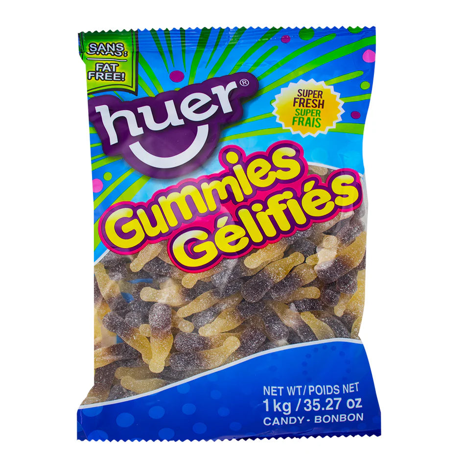 Gummy Cola Bottles, Huer Sour Cola Bottle Gummies 12 x 1 Kg - Bulk Mart