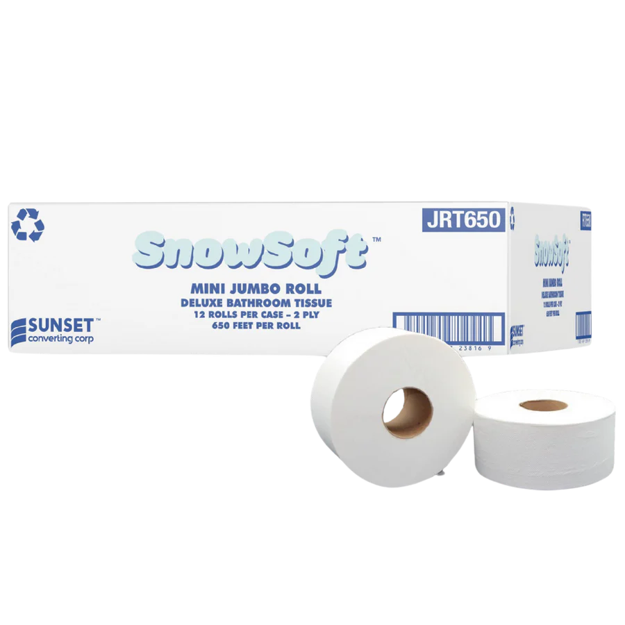 JRT650 Jumbo 2 Ply Toilet Paper Roll 650' Mini JRT - 12/Case — Bulk Mart