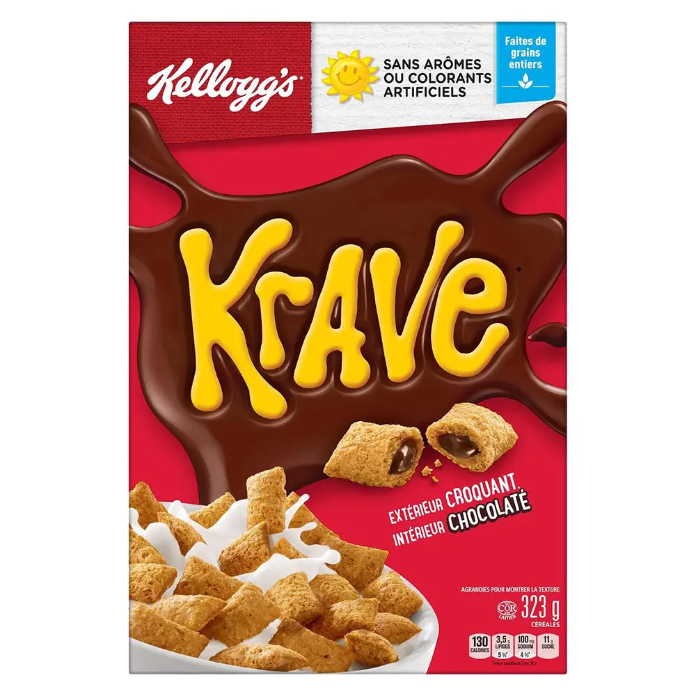 Kellogg's Krave Chocolate Flavor Cereal 4 x 323g, Breakfast Cereals ...