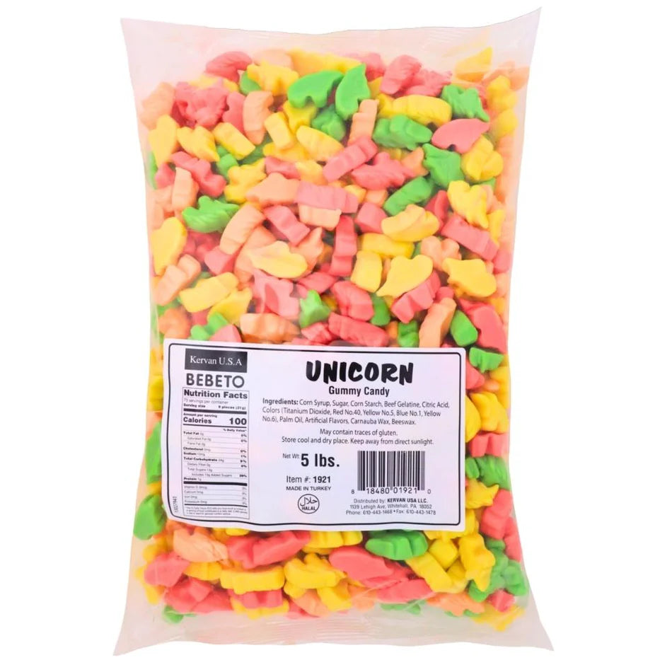Kervan Gummy Unicorns Bulk Halal Gummy Candy - 4 x 5 Lbs — Bulk Mart