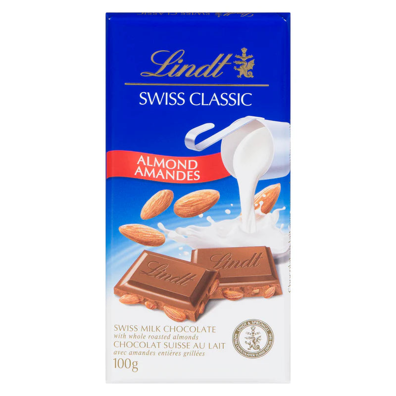 Lindt Swiss Classic Almond Milk Chocolate Bar 6 x 100g, Bulk Mart