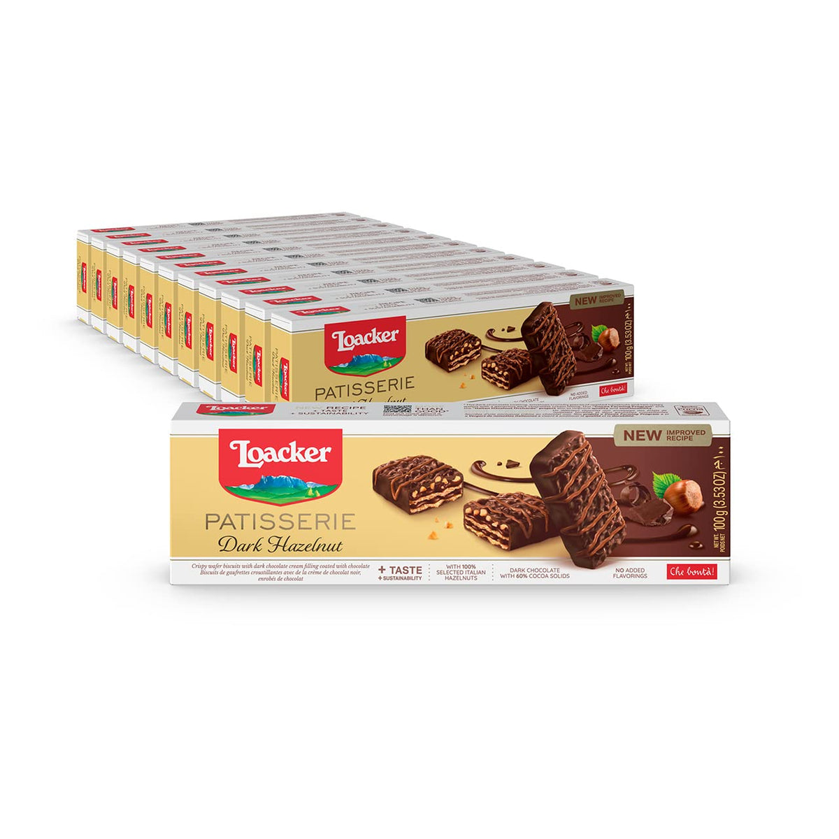 Loacker Gran Pasticceria Dark Hazelnut 12 x 100g, Bulk Mart