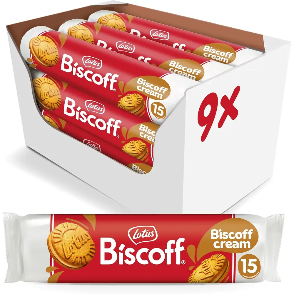 Lotus Biscoff Sandwich Biscuits Crème Originale Biscoff 9 x 150g ...
