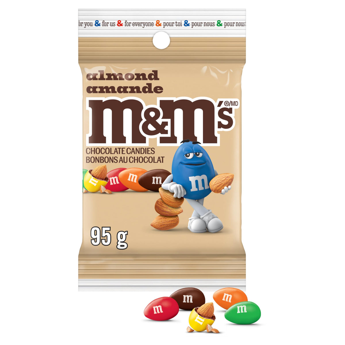 M&M Almonds Chocolate Candy 24 x 95g, Chocolate covered nuts & snacks ...