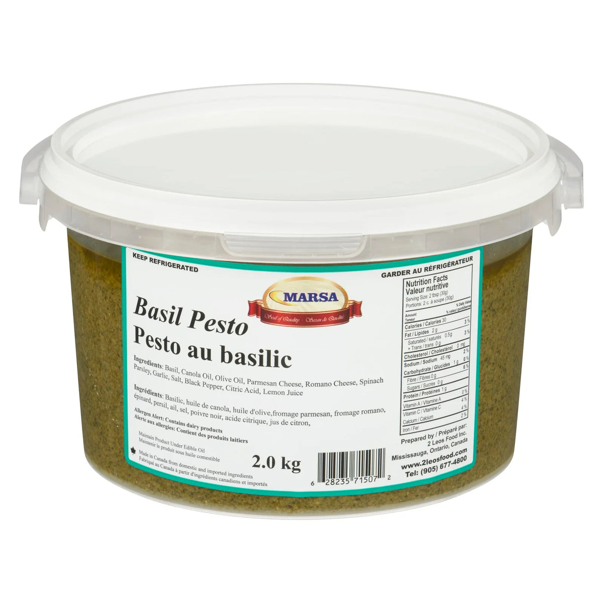Basil Pesto 2kg Marsa Garden Fresh Pesto Available Near Me — Bulk Mart