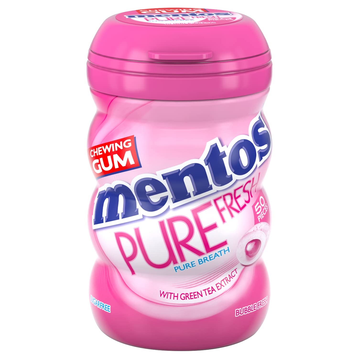 Mentos Pure Fresh Sugar Free Gum Bottle 50 Pcs 6 Packs, Bulk Mart