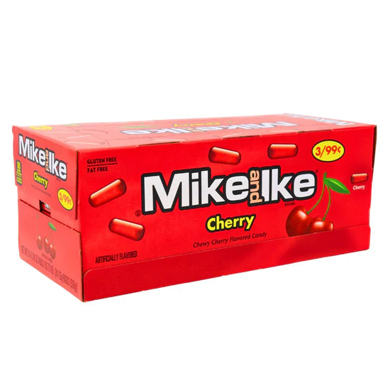 Mike and Ike Cherry Chewy Candy 24 x 22g, Movie Theatre Candy — Bulk Mart