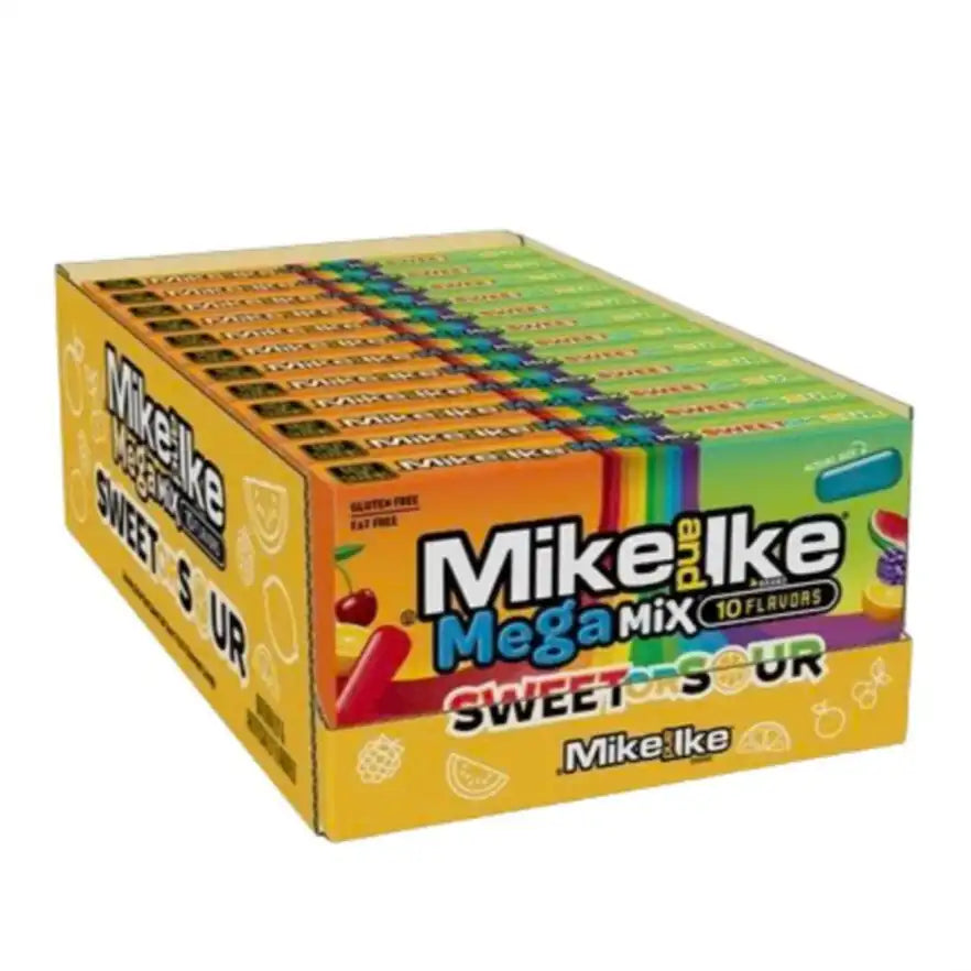 Mike and Ike Mega Mix Sweet & Sour Theatre Box 4.25 Oz - 12 x 120g ...
