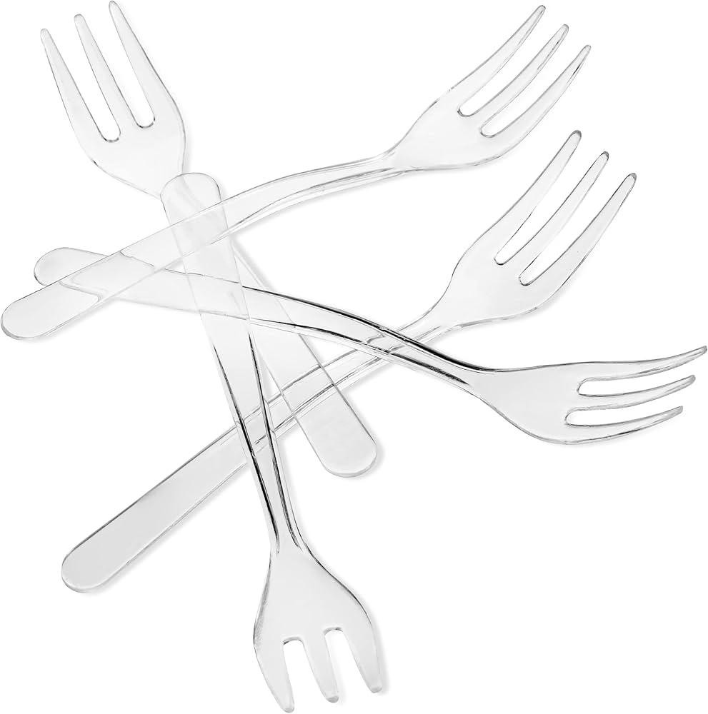 4" Clear Mini Plastic Forks - Elegant, Durable, and Perfect for Parties ...