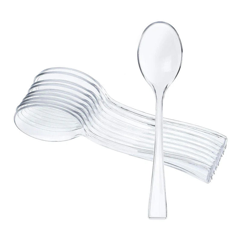 Mini Plastic Spoons 25 Qty, Ice Cream Spoons Tasting Spoons — Bulk Mart