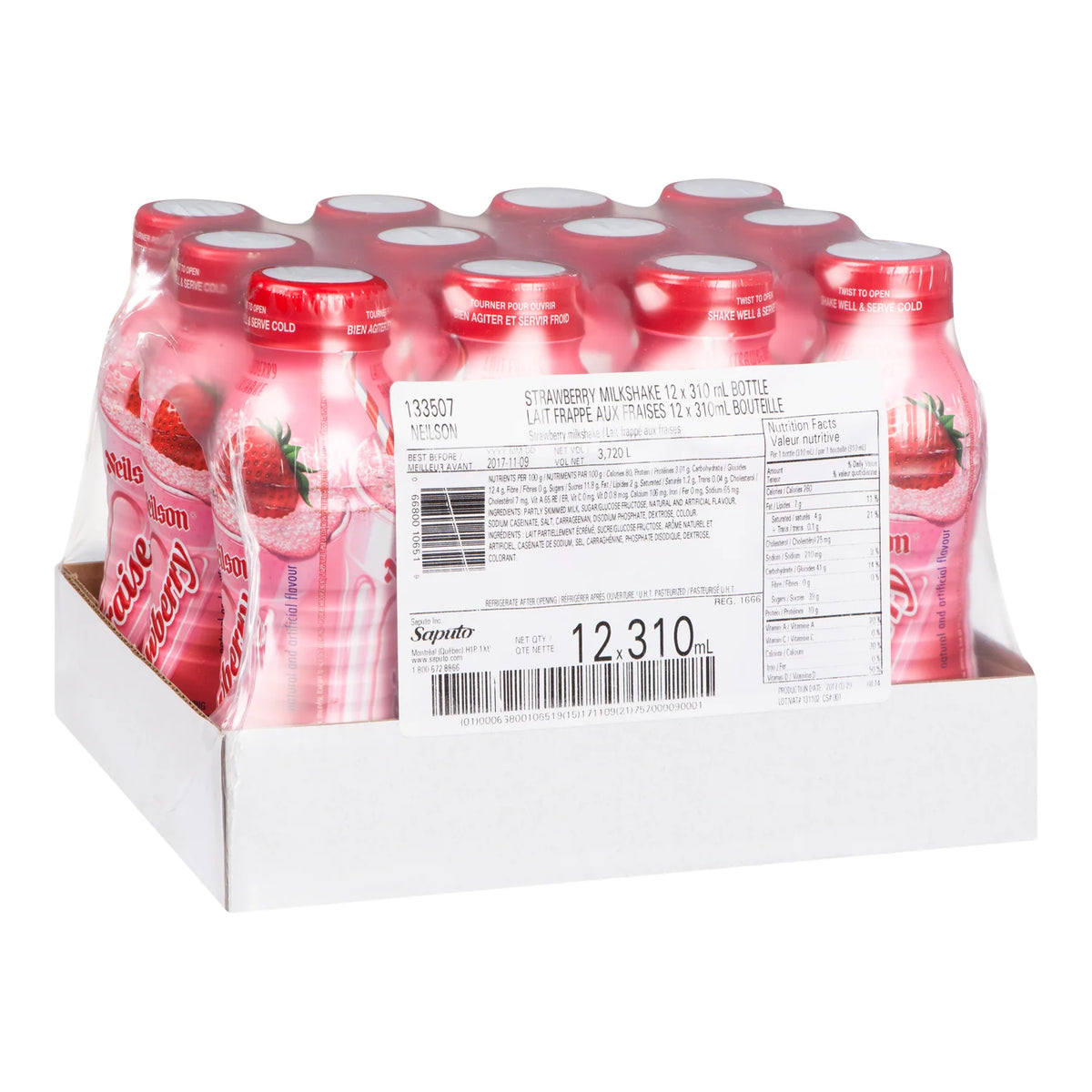 Strawberry Milkshake 12 x 310ml Neilson Available Near me — Bulk Mart
