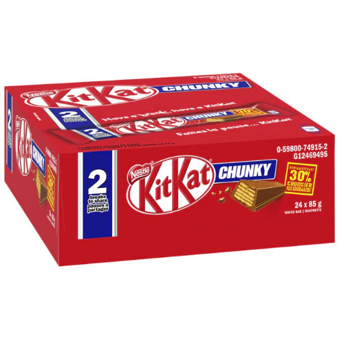 Nestle Kitkat Chunky King Size Chocolate Wafer Bar 24 x 85g, Snacks ...