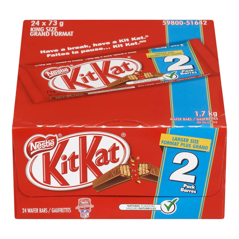 Nestle KitKat Large Chocolate Wafer Bars 24 x 73g, Grocery Supplies ...