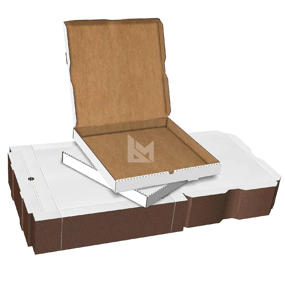White Pizza Boxes 150 Qty, 14x14x2 Corrugated 14in Flat Pizza Box ...