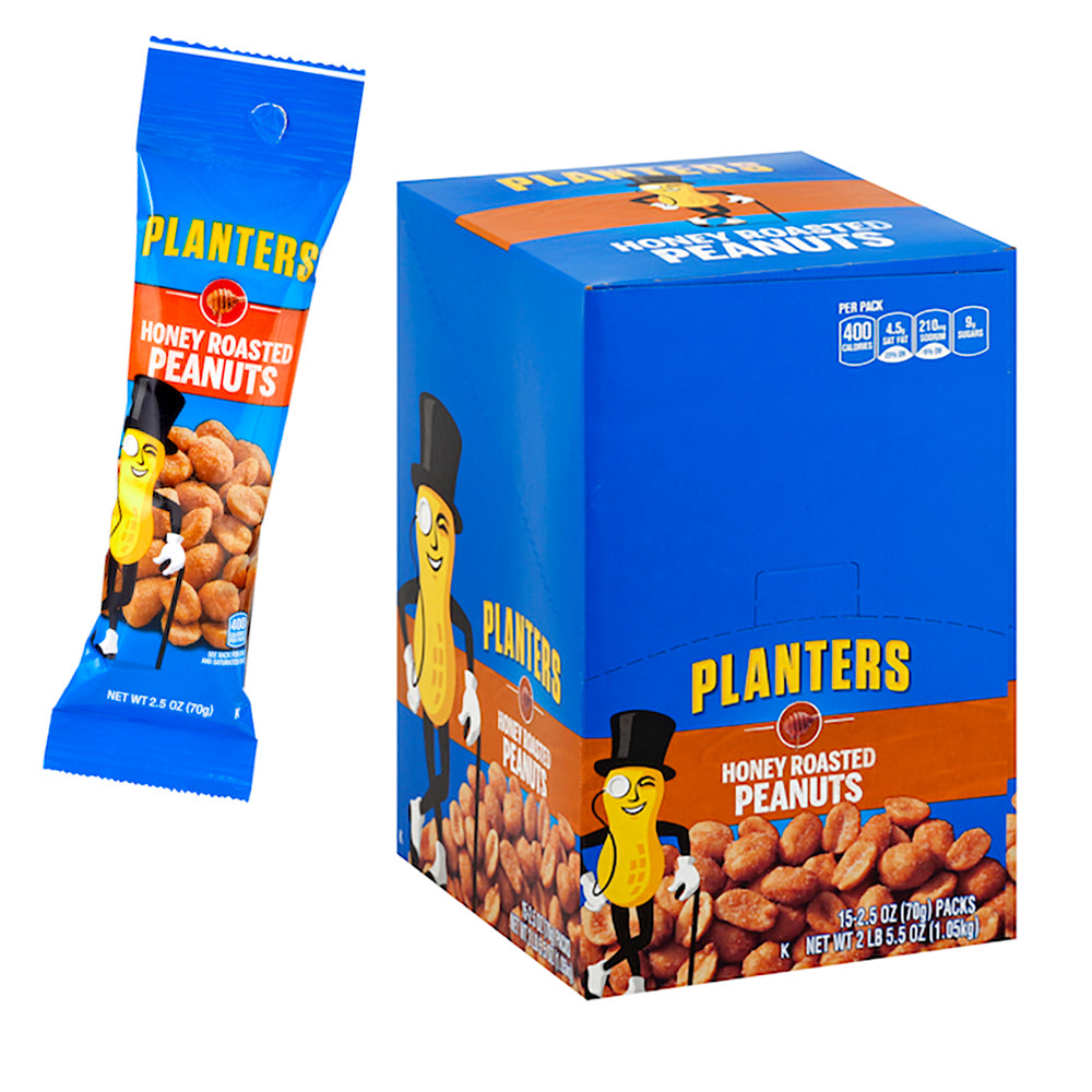 Planters Peanuts Honey Roasted 12 x 70g, Vending Machine Snacks — Bulk Mart