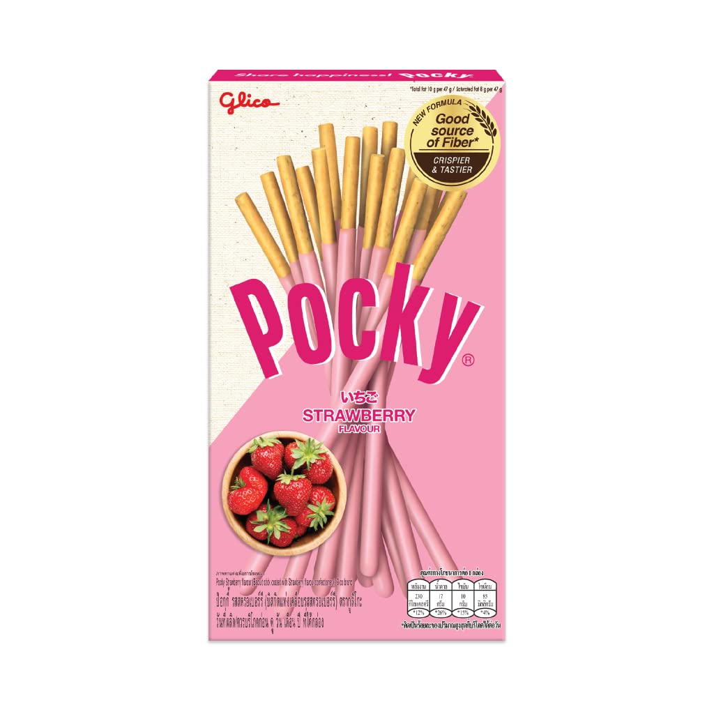 Pocky Strawberry Cream Coated Biscuit Sticks 12 x 47g, Buy Cookies at ...
