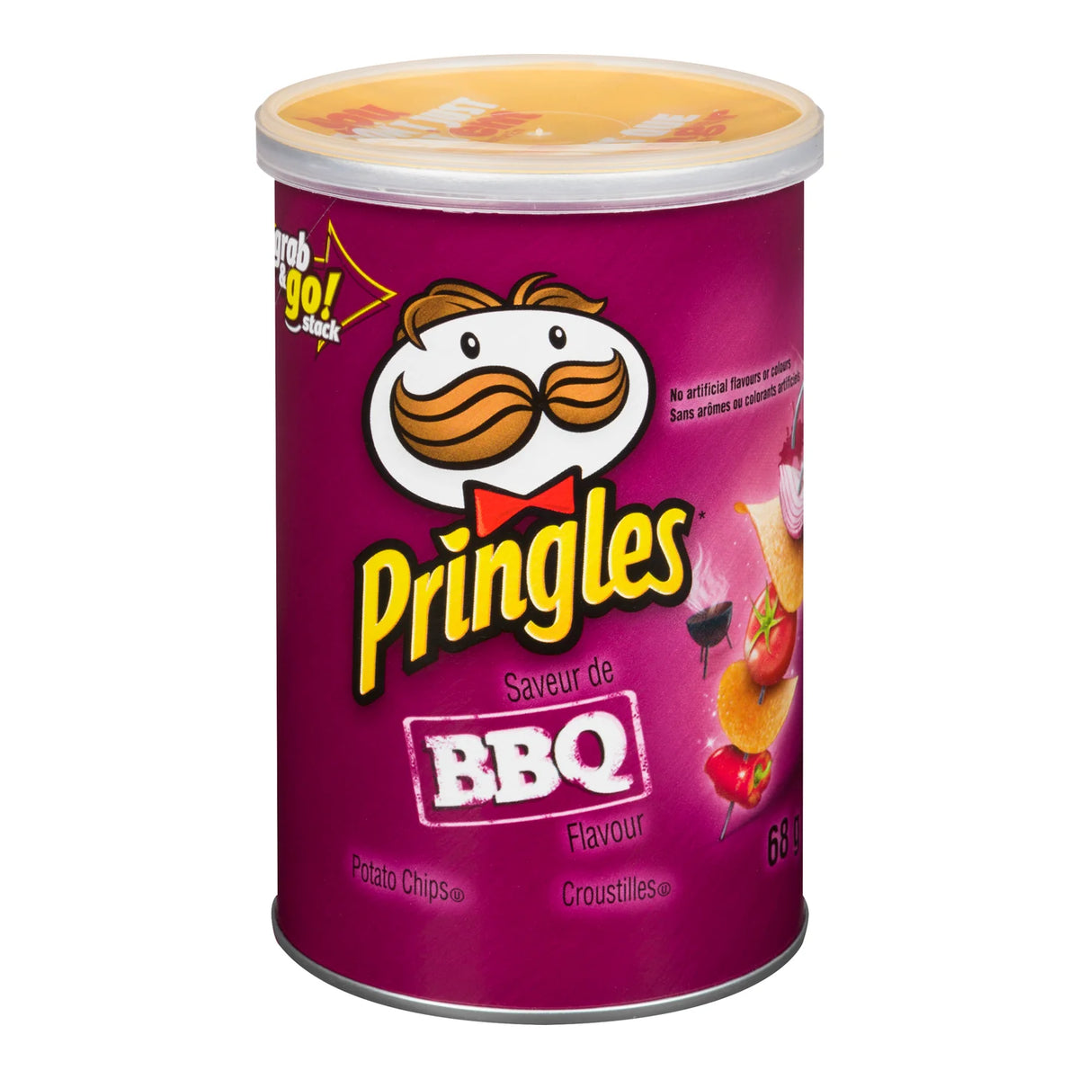 Pringles BBQ Flavoured Potato Chips, Mini Small Can 12 x 68g, Bulk Snack Supplier — Bulk Mart