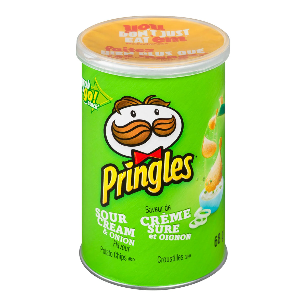 Pringles Sour Cream Flavoured Potato Chips, Mini Small Can 12 x 68g ...