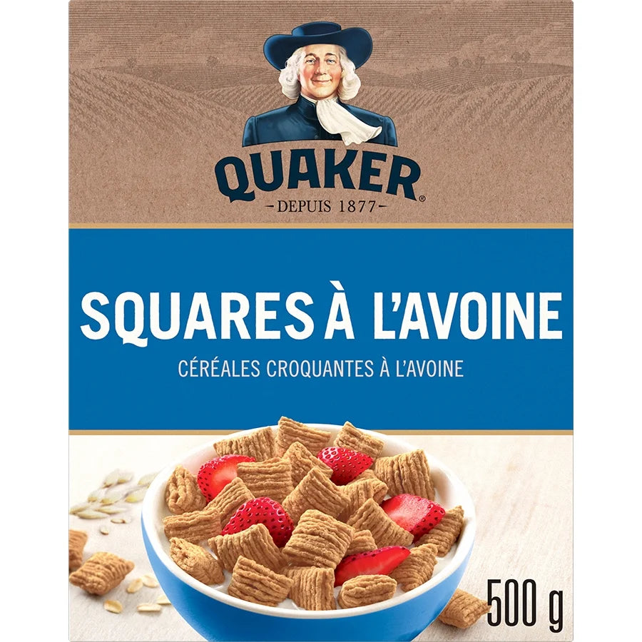 Quaker Oatmeal Square Cereal 500g, Healthy Breakfast Cereals — Bulk Mart