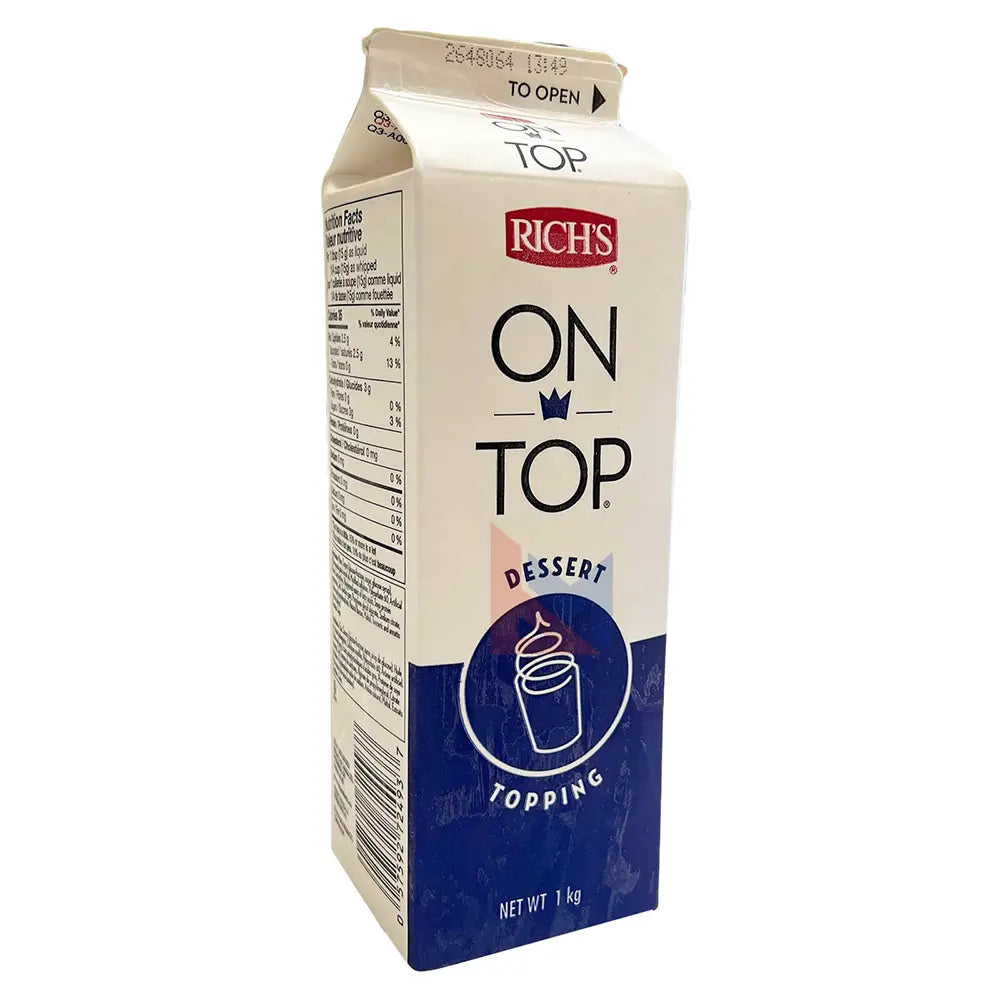 Rich's On Top Ready To Whip Dessert And Pastry Topping 12x1 L — Bulk Mart