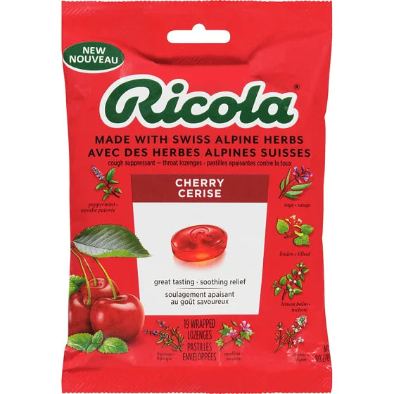 Ricola Cherry Cough Drops Bag 75g 8 Packs, Lozenges — Bulk Mart