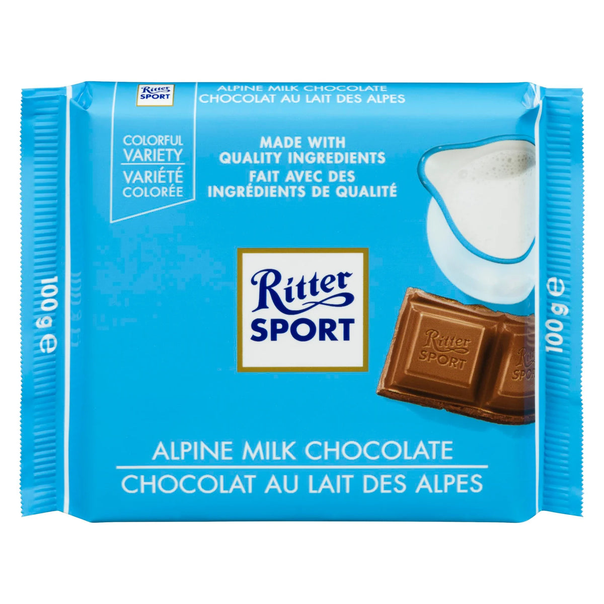 Ritter Sport Alpine Milk Chocolate 12 x 100g, Canadian Chocolate Bars ...
