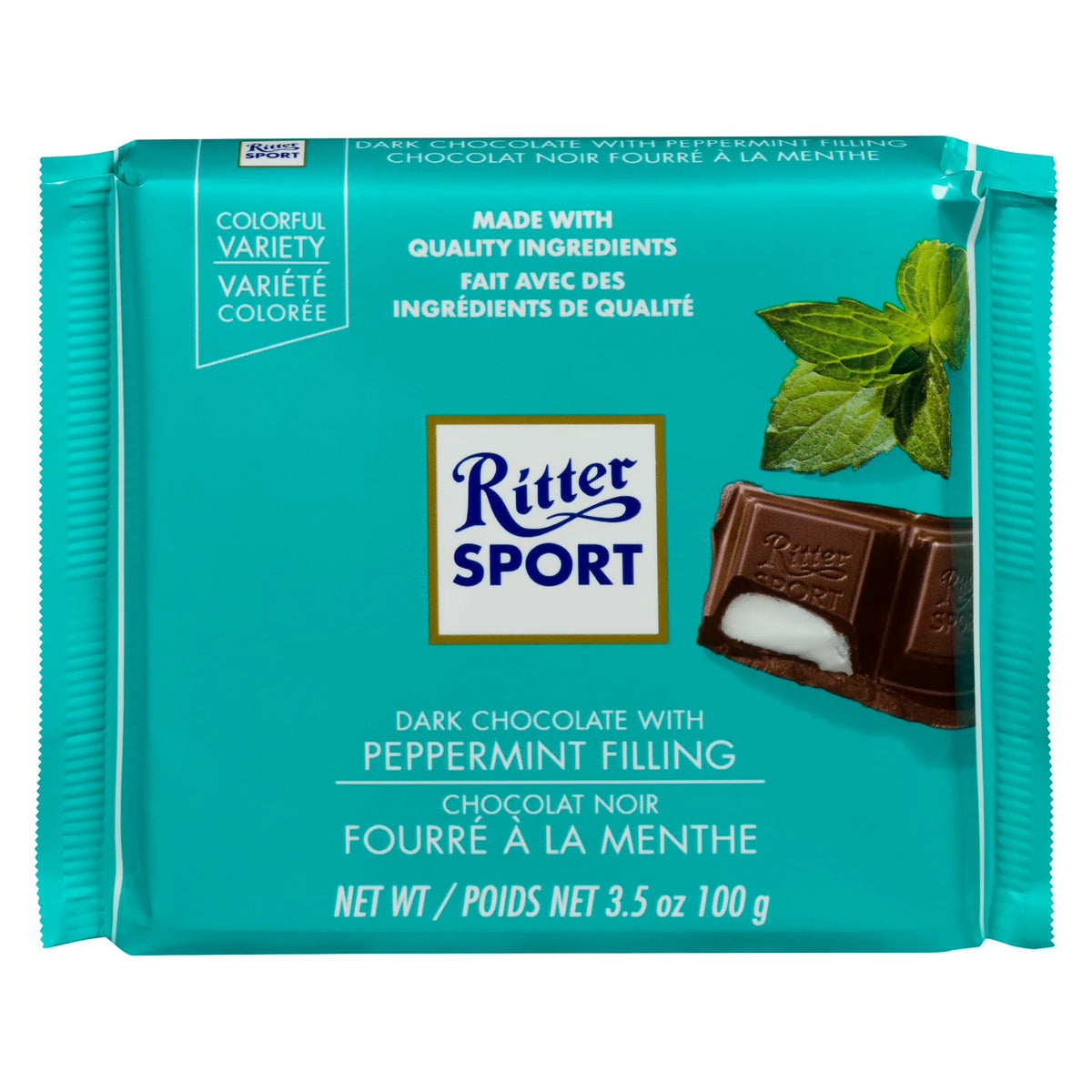 Ritter Sport Dark Chocolate With Peppermint Filling 6 x 100g, Bulk ...