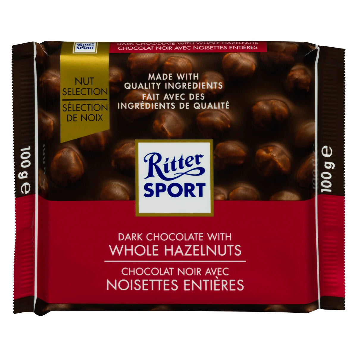 Ritter Sport Dark Chocolate With Whole Hazelnuts 6 x 100g, Chocolate ...